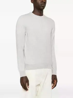 GRAN SASSO Crew-neck Ribbed-trim Sweater - Grey