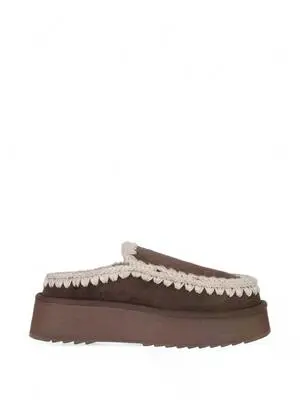 Mou Eskimo Platform Mules - Brown