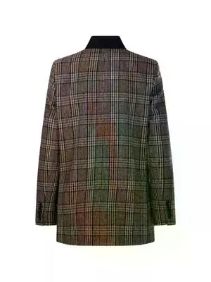 Max Mara Check-pattern Double-breasted Blazer - Brown