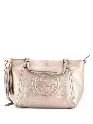 Gucci Soho Convertible Top Handle Bag Leather Small Satchel - Metallic