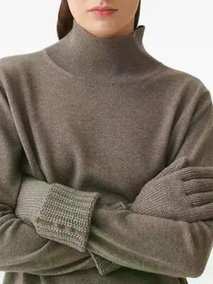 Fabiana Filippi Monili-embellished Knitted Gloves