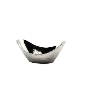 ANATOLIACRAFT Handcrafted Copper Bread Basket, Color Chrome - Silver