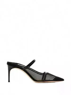 MALONE SOULIERS Aurora Mesh Pointed-toe Heeled Mules - Black