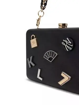 Karl Lagerfeld K/soirée Minaudière Pin-embellished Clutch Bag - Black