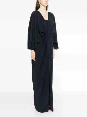 Amsale Draped V-neck Maxi Dress