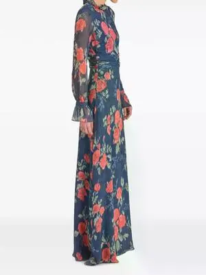 MARKARIAN Adelaide Floral-print Ruffled Gown