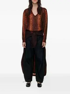 Bimba Y Lola Caramel Snake V-neck Sweater