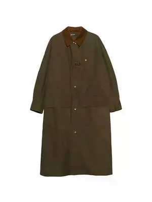 Bimba Y Lola Khaki Maxi-length Waxed Trench Coat - Green