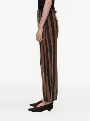 Bimba Y Lola Barrel Light Striped Denim Trousers With Buckle