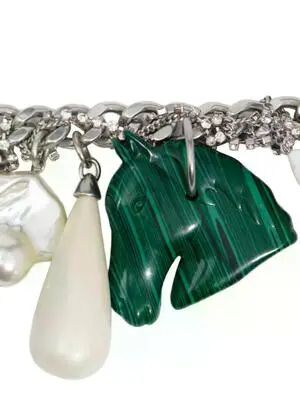 Bimba Y Lola Necklace With Pendants, Rings, Pearls And Horse - Silver
