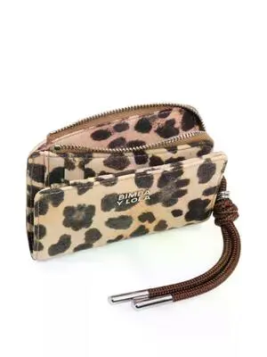 Bimba Y Lola Leopard-natural Nylon Compact Wallet