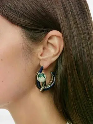 Bimba Y Lola Enameled Tulip Maxi-hoop Earrings