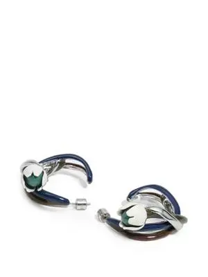 Bimba Y Lola Enameled Tulip Maxi-hoop Earrings