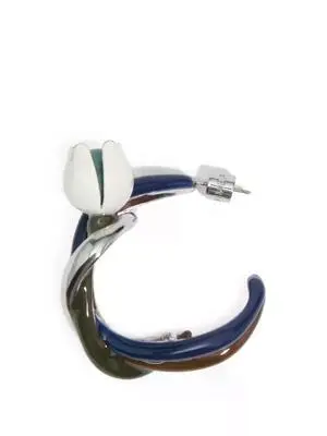 Bimba Y Lola Enameled Tulip Maxi-hoop Earrings