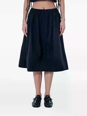 Cecilie Bahnsen Fiella Scalloped-hem Elasticated Midi Skirt - Black