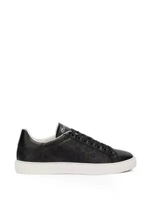 Roberto Cavalli Monogram-embossed Low-top Sneakers - Black