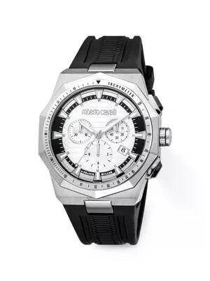 Roberto Cavalli Chronograph Tachymeter 44mm Watch - Silver