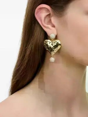 SELF-PORTRAIT Hammered-effect Crystal-embellished Earrings