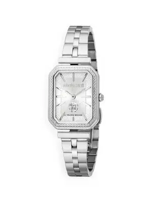 Roberto Cavalli Textured Bezel 23mm Watch - Silver