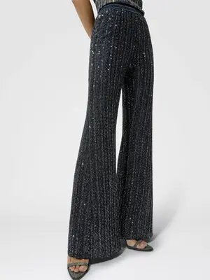 Missoni Striped Flared Trousers With Sequins