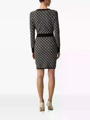Guess Monogram-print V-neck Mini Dress