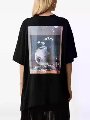 Munthe Lanster Graphic-print Asymmetric T-shirt