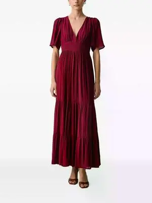 MORGAN Tiered Tie-back Maxi Dress - Red