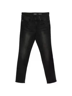 7 For All Mankind Slimmy Faded-effect Jeans - Black