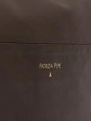 Patrizia Pepe Minimal Logo-print Leather Tote Bag