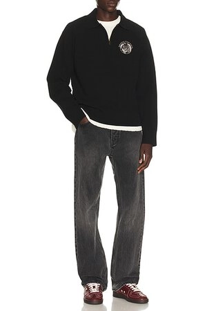 HONOR THE GIFT Knitted Zip Long Sleeve Polo
