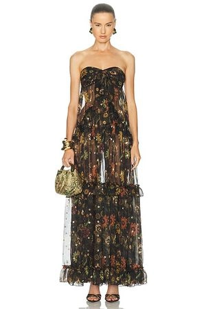 SIEDRES Josiane Sheer Ruffled Maxi Dress - Multi