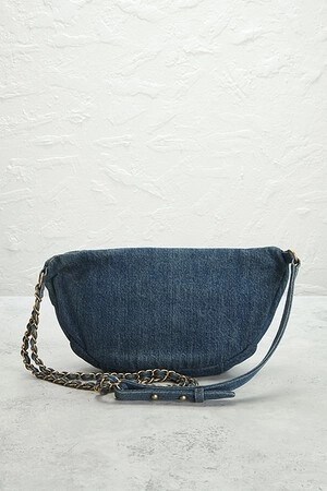 Chanel Denim & Shearling Egyptian Hieroglyph Belt Bag