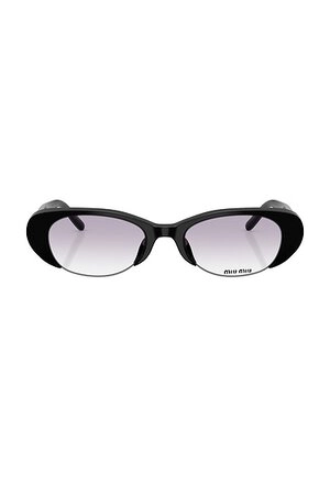 Miu Miu Oval Sunglasses - Black