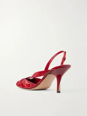 Jacquemus Les Slingback Cubisto 80 Textured Leather Pumps