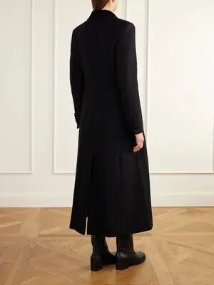 DESTREE Maria Velvet-trimmed Wool-felt Coat