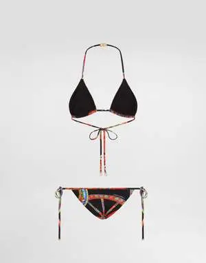 Dolce & Gabbana Carretto-print Triangle Bikini� Swimwear