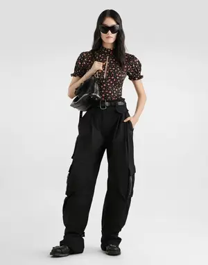 Dolce & Gabbana Small Rose-print Charmeuse Top Shirts And Tops