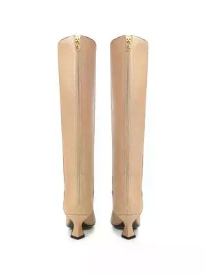 SERGIO ROSSI Sculpt Lizard-effect Leather Boots