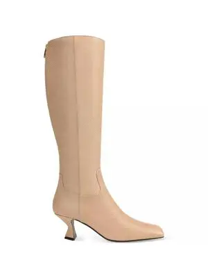 SERGIO ROSSI Sculpt Lizard-effect Leather Boots - Neutrals