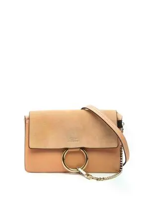 Chloé 2020 Small Suede And Calfskin Faye Crossbody Bag - Orange