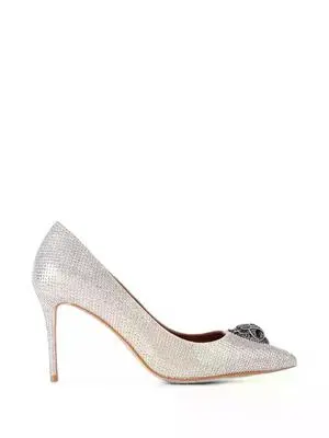 Kurt Geiger Belgravia Eagle Crystal-embellished Pumps - Silver