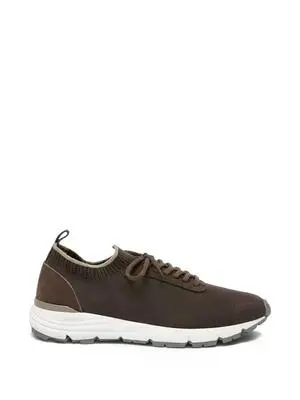 Peserico Suede-panelled Knit Sneakers