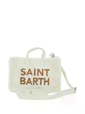 MC2 SAINT BARTH Teddy Logo-embroidered Teddy-textured Mini Bag - Neutrals