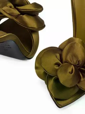 LE SILLA Bella Rose-detail Satin Sandals