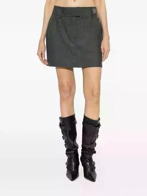 Off-White Light Wool Mini Skirt