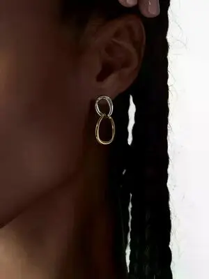 DINNY HALL Wave Double Drop Earrings