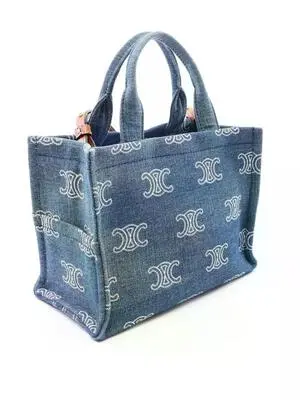 Celine 2010-2026 Small Denim Triomphe Cabas Thais Tote Satchel