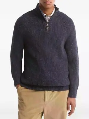 Barbour Essentials Fleck-pattern Sweater - Blue