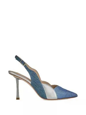 KAT MACONIE Crystal-embellished Slingback Pumps - Blue