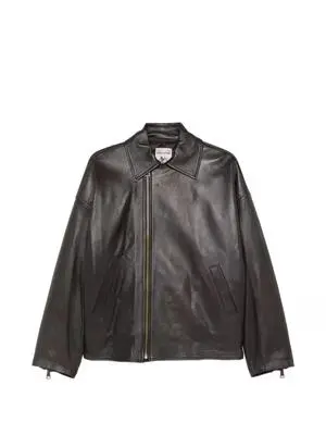 SEMICOUTURE Leather Zip-up Jacket